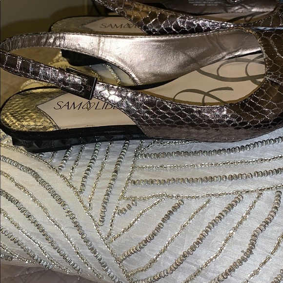 Sam & Libby | Shoes | Sam And Libby Metallic Pointed Tie Ballet Flats ...